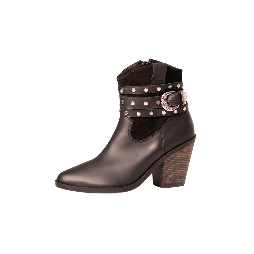 BOTA 9657 NEGRA TEXAS CON TACHAS Y HEBILLA ZAMACK | Boxes Calzados